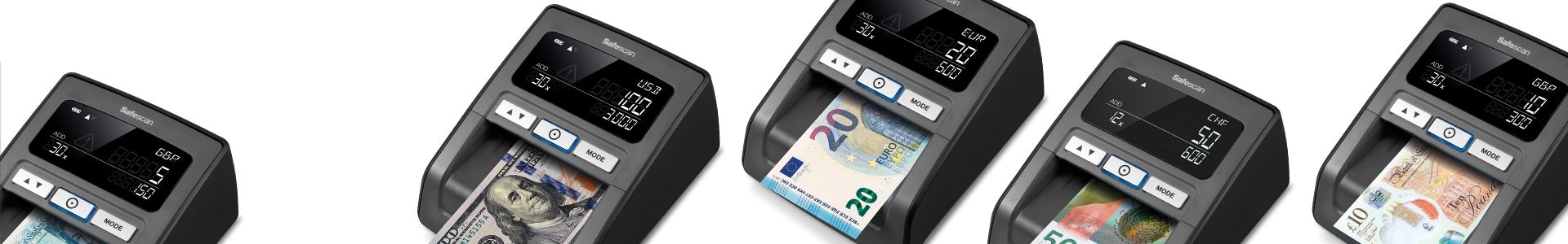 Automatic and UV counterfeit detectors for verifying banknotes ...