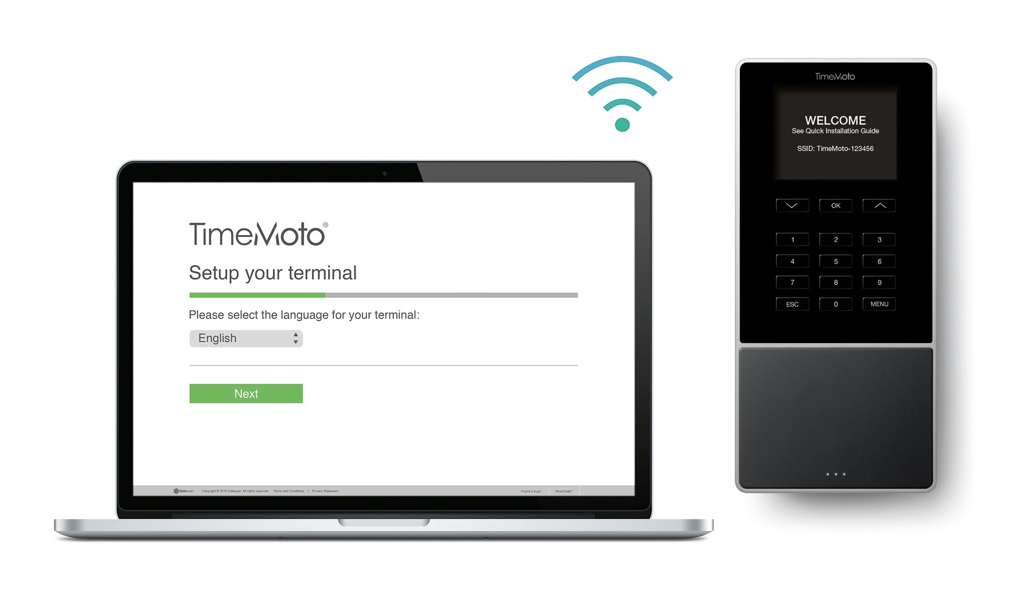 Clocking in System - TimeMoto TM-616 - With RFID badge & keyfob reader ...